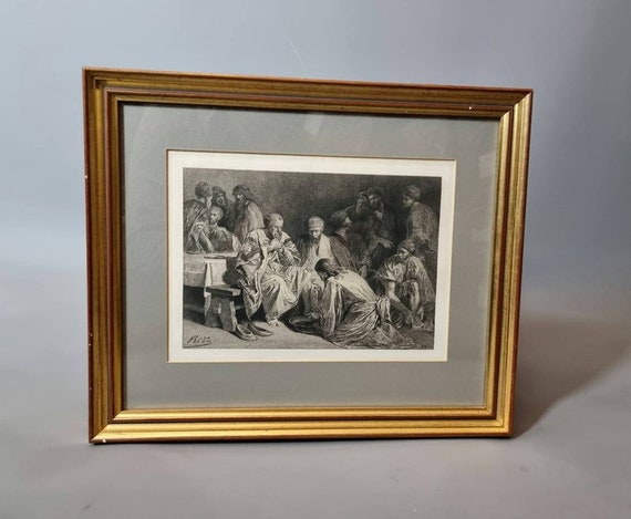 Antique French Religious Print Jesus and Disciples Wall - Etsy