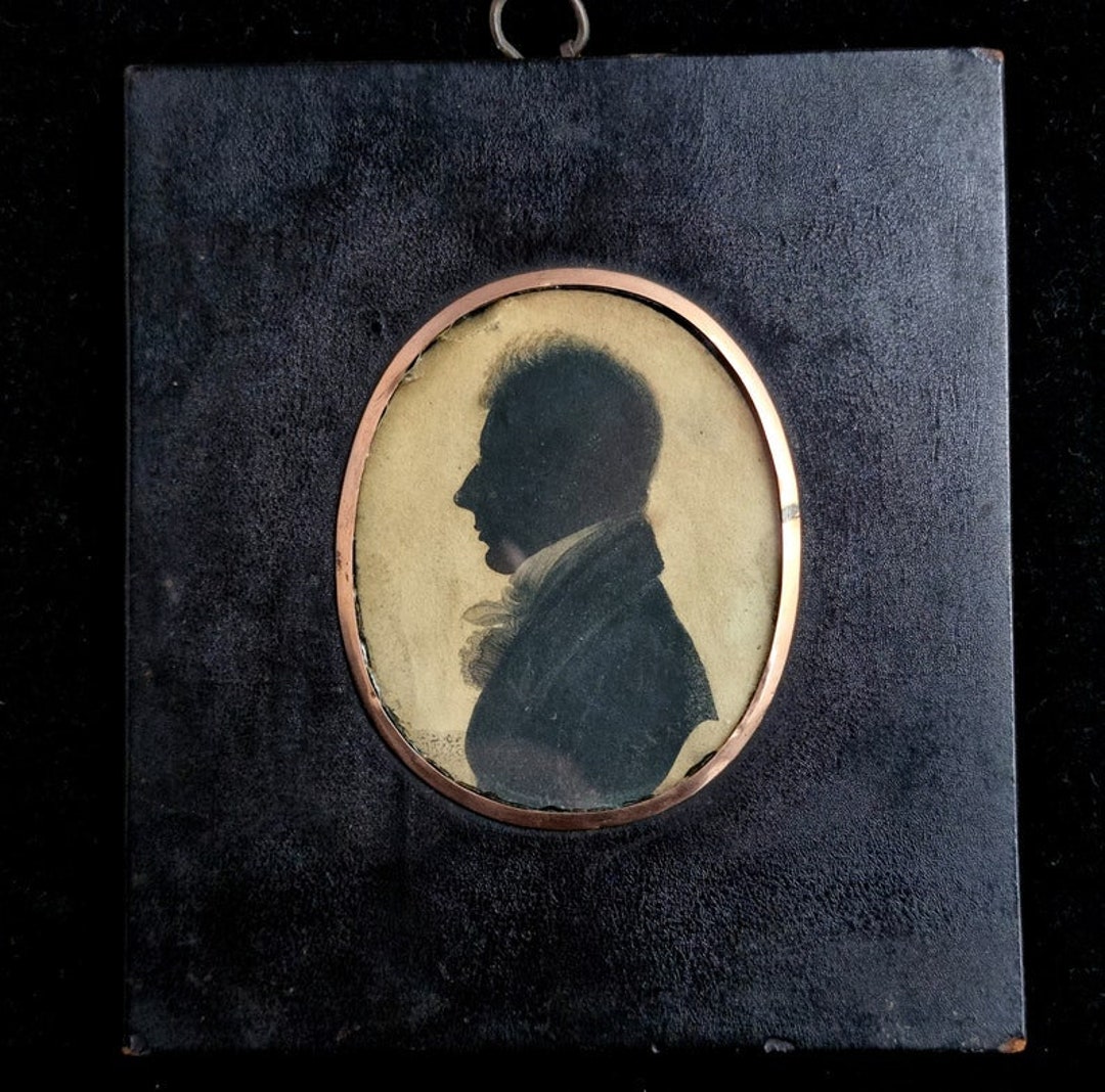 Antique Georgian Silhouette Miniature, Ebony Frame - Etsy