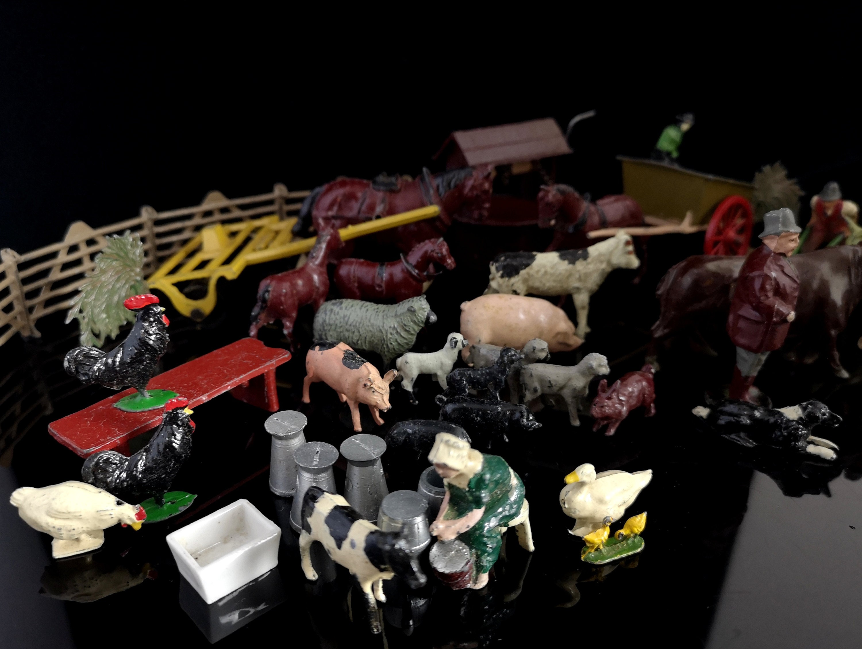 Vintage lead farm, animals, farmers and accessories