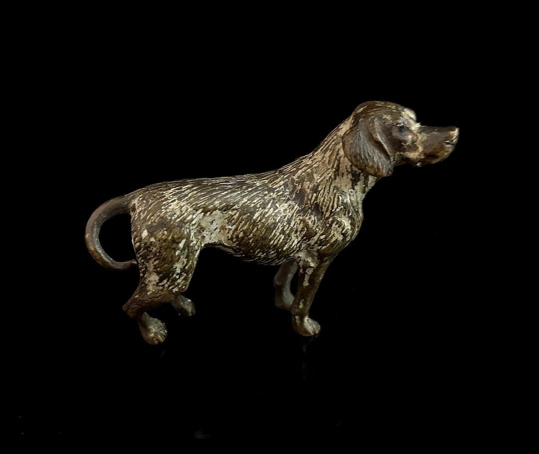 Antique Bronze Dog Miniature Beagle Dog Figures - Etsy