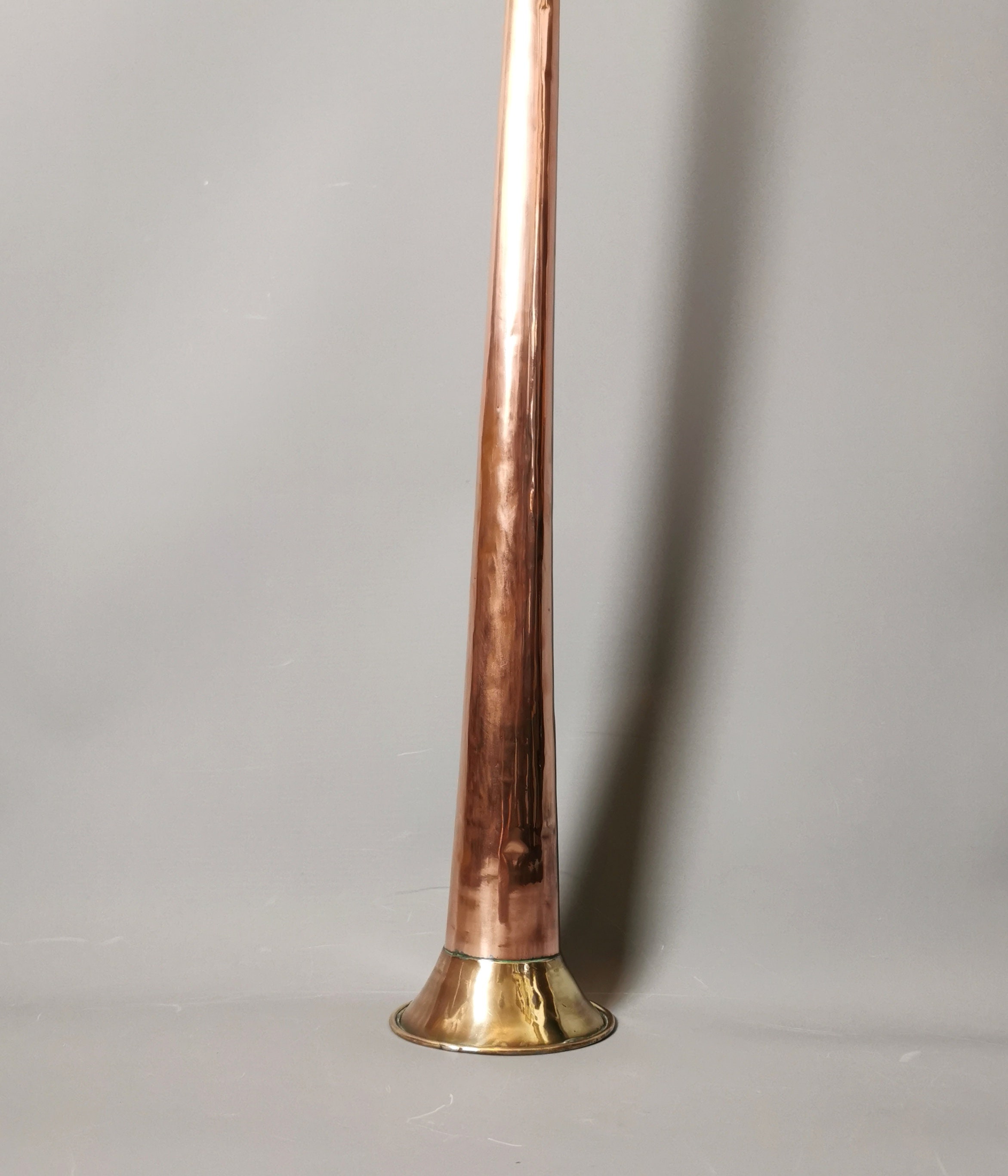 Reserved: Antique Copper and brass heraldic trumpet, Buisine