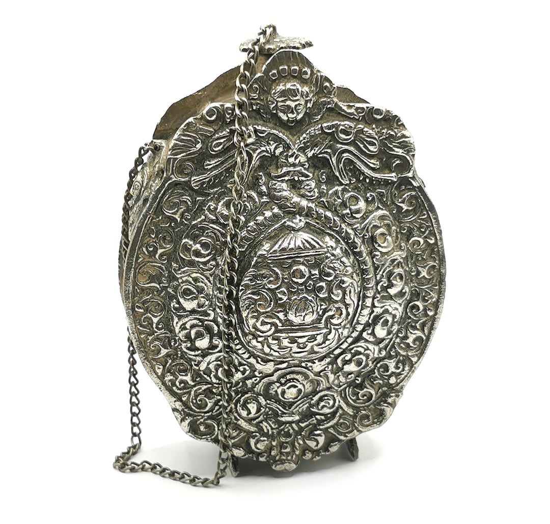 Antique Greek Silver Plated Powder Flask - Etsy