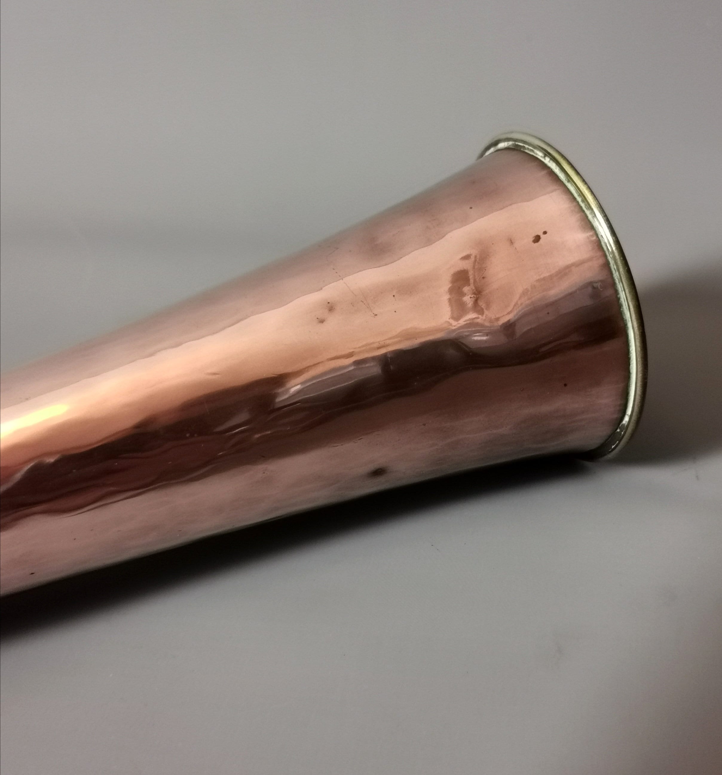 Antique Copper and brass heraldic trumpet, Buisine, old heralds