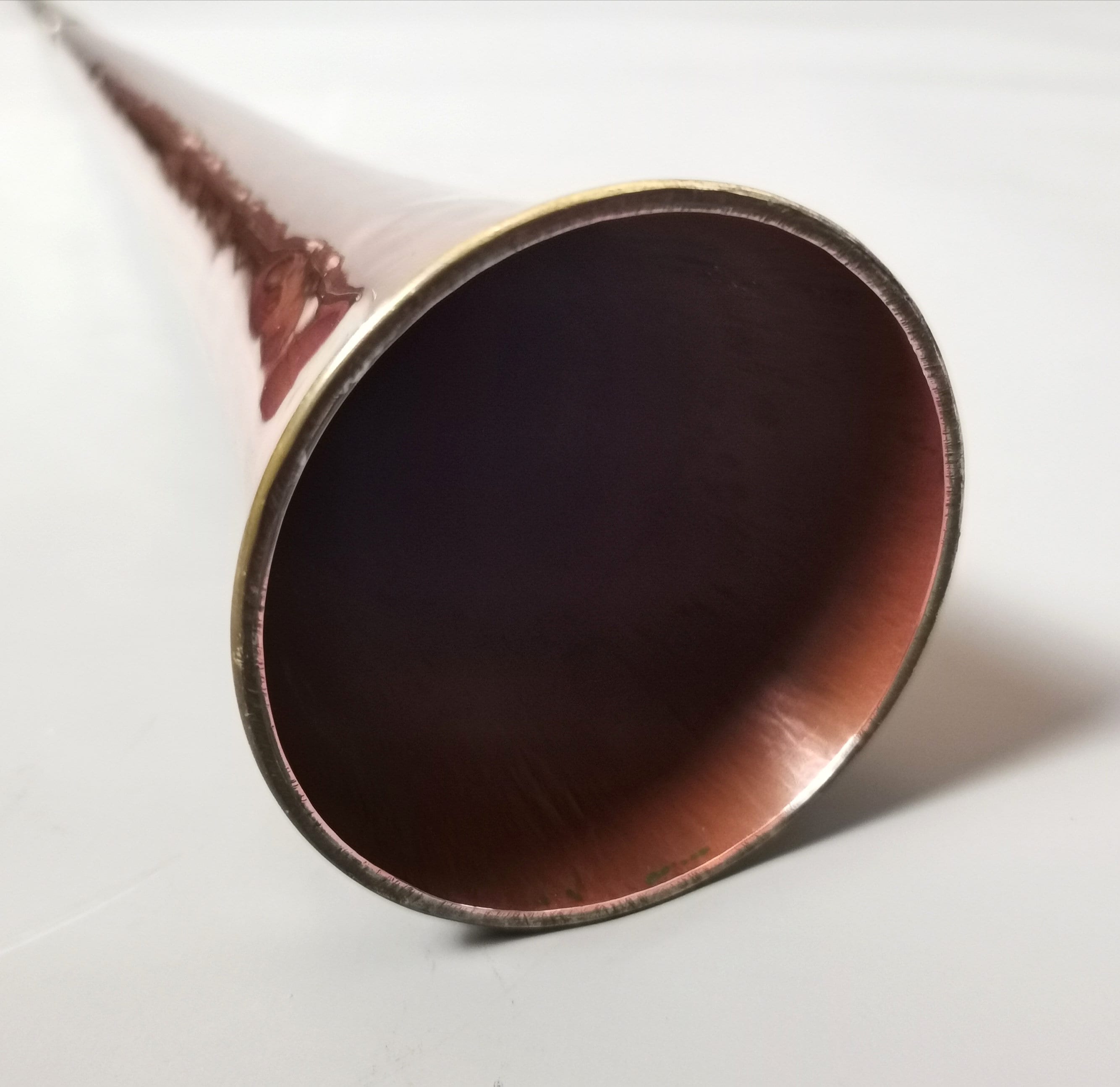 Antique Copper and brass heraldic trumpet, Buisine, old heralds