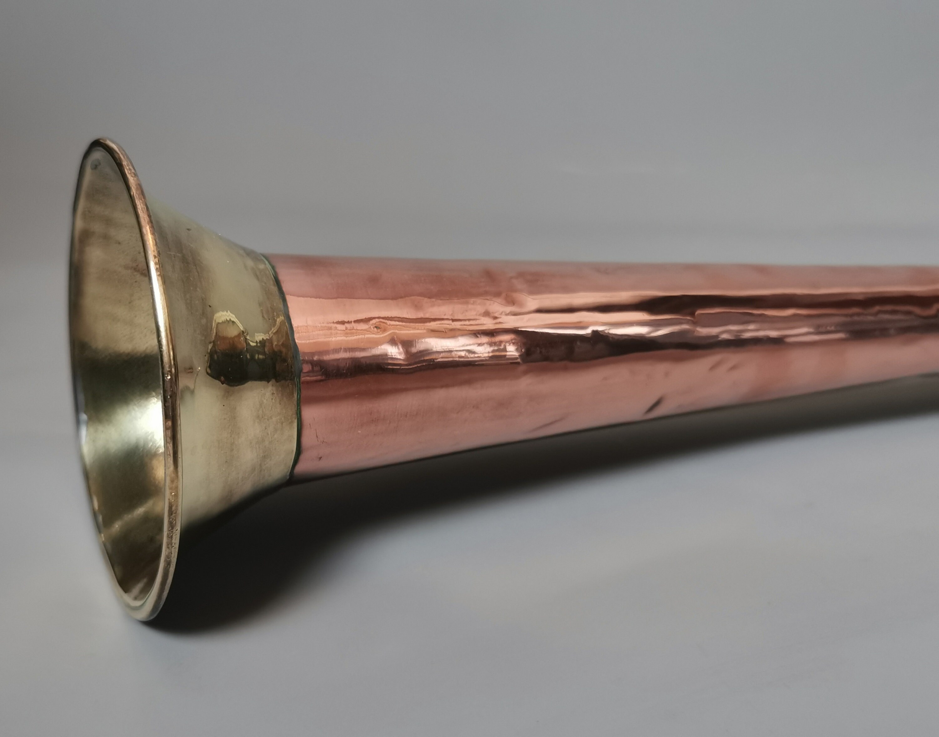 Reserved: Antique Copper and brass heraldic trumpet, Buisine