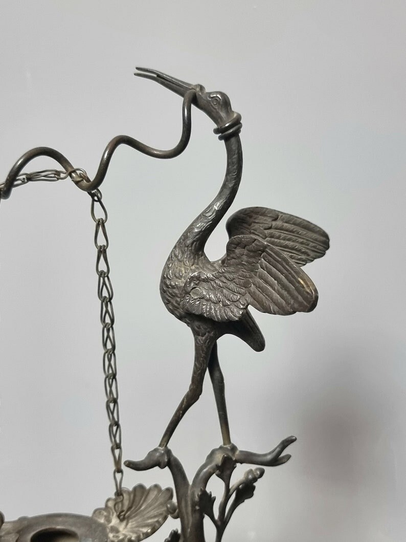 Antique Bronze Oil Lamp Grand Tour Stork Snake 19th - Etsy