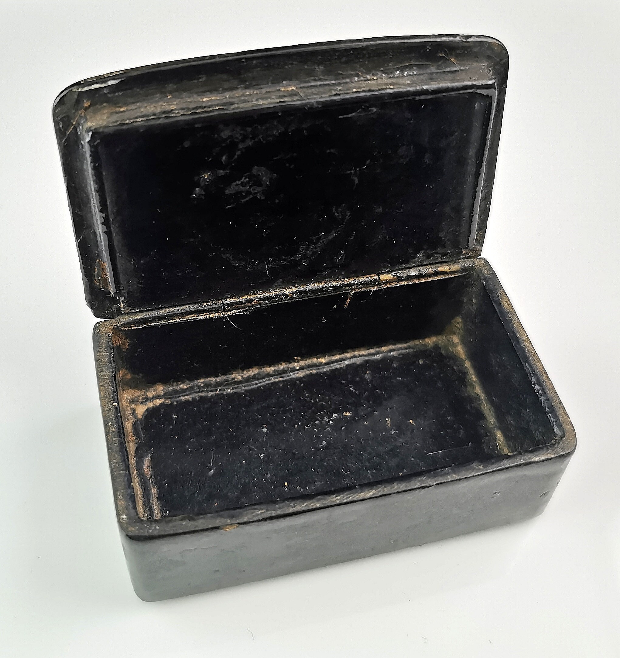 Antique Papier Mache Snuff Box Chain Link Inlay - Etsy