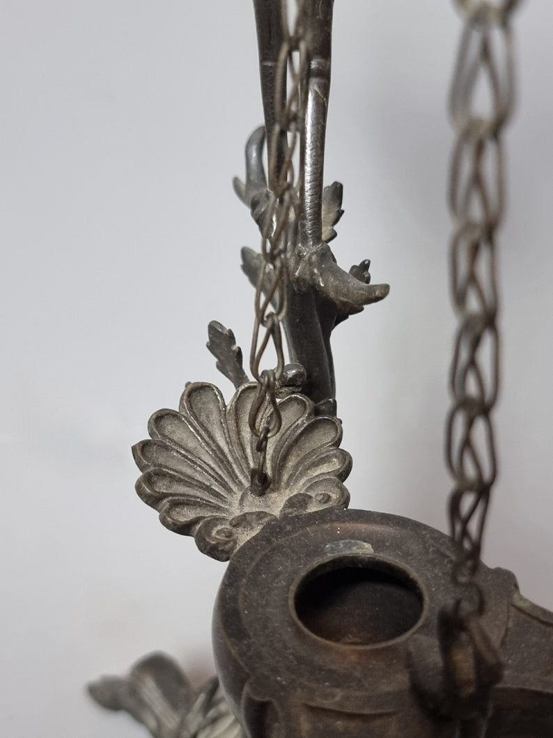 Antique Bronze Oil Lamp Grand Tour Stork Snake 19th - Etsy