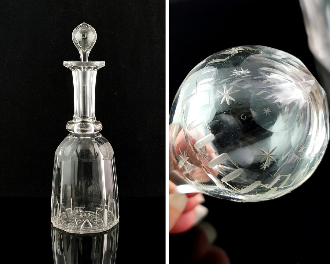 Antique Victorian Mallet Shaped Glass Decanter, Star Stopper - Etsy