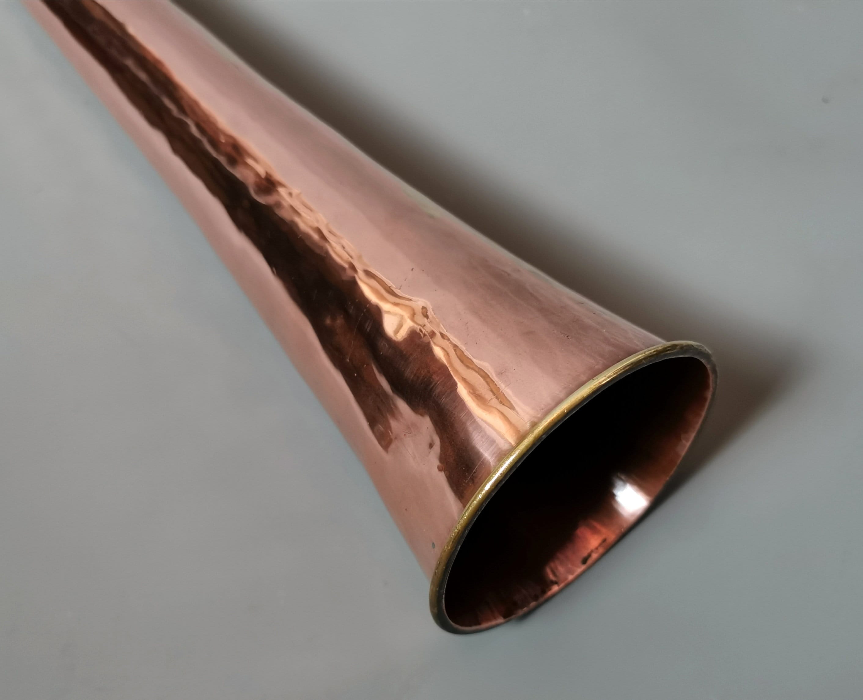 Antique Copper and brass heraldic trumpet, Buisine, old heralds