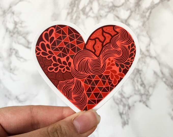 Valentine's Day Red Heart Kitten Sticker Waterproof, Cherry, Kiss ...