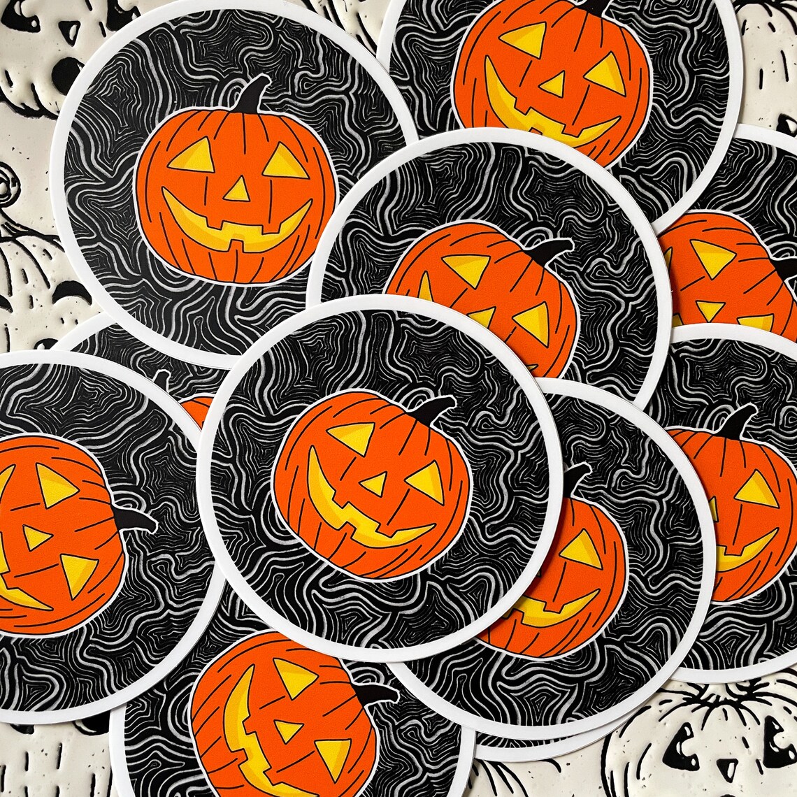 Halloween Vinyl Sticker, Jack-o-lantern Sticker, Spooky Stickers ...