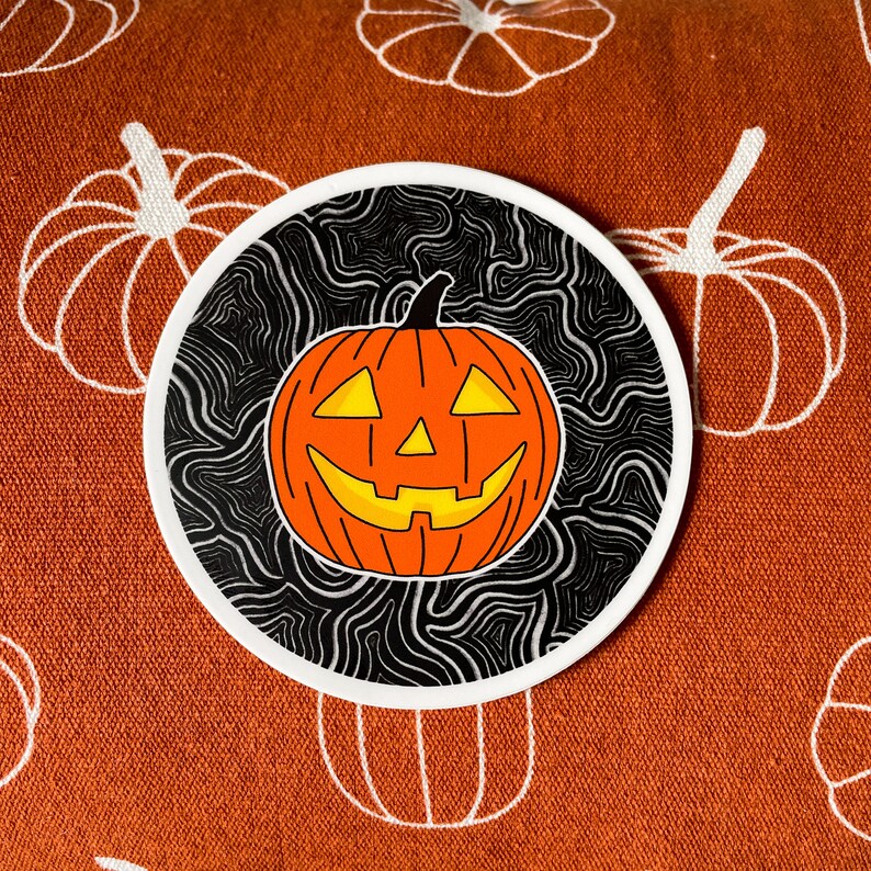 Halloween Vinyl Sticker, Jack-o-lantern Sticker, Spooky Stickers ...