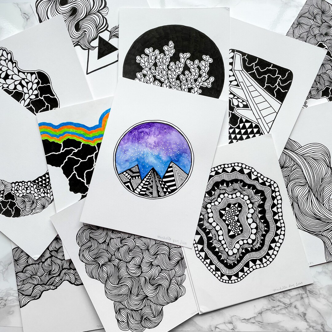 Original Ink Drawings | Inktober, Line Art, Patterns, Mountains, Galaxy ...