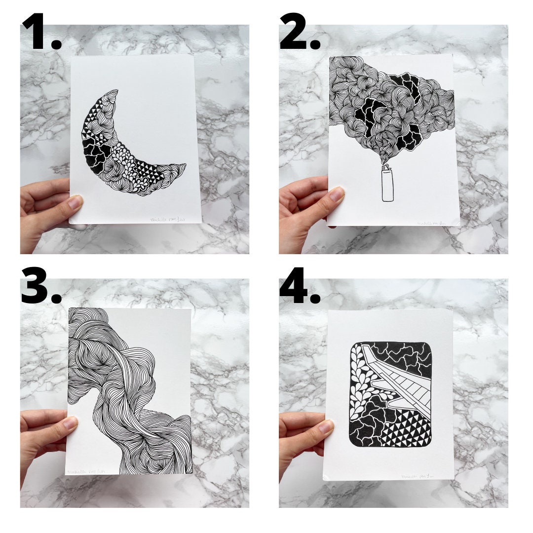 Original Ink Drawings Inktober, Line Art, Patterns, Mountains, Galaxy ...