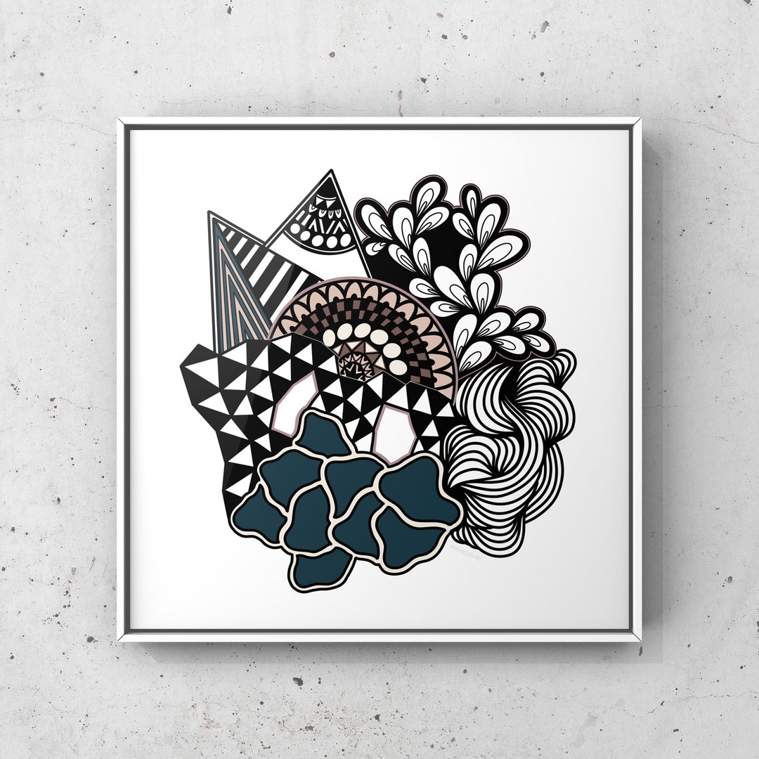 Abstract Geometric Frameable Art Prints 8x8 and 8x10 Neutral Colors ...