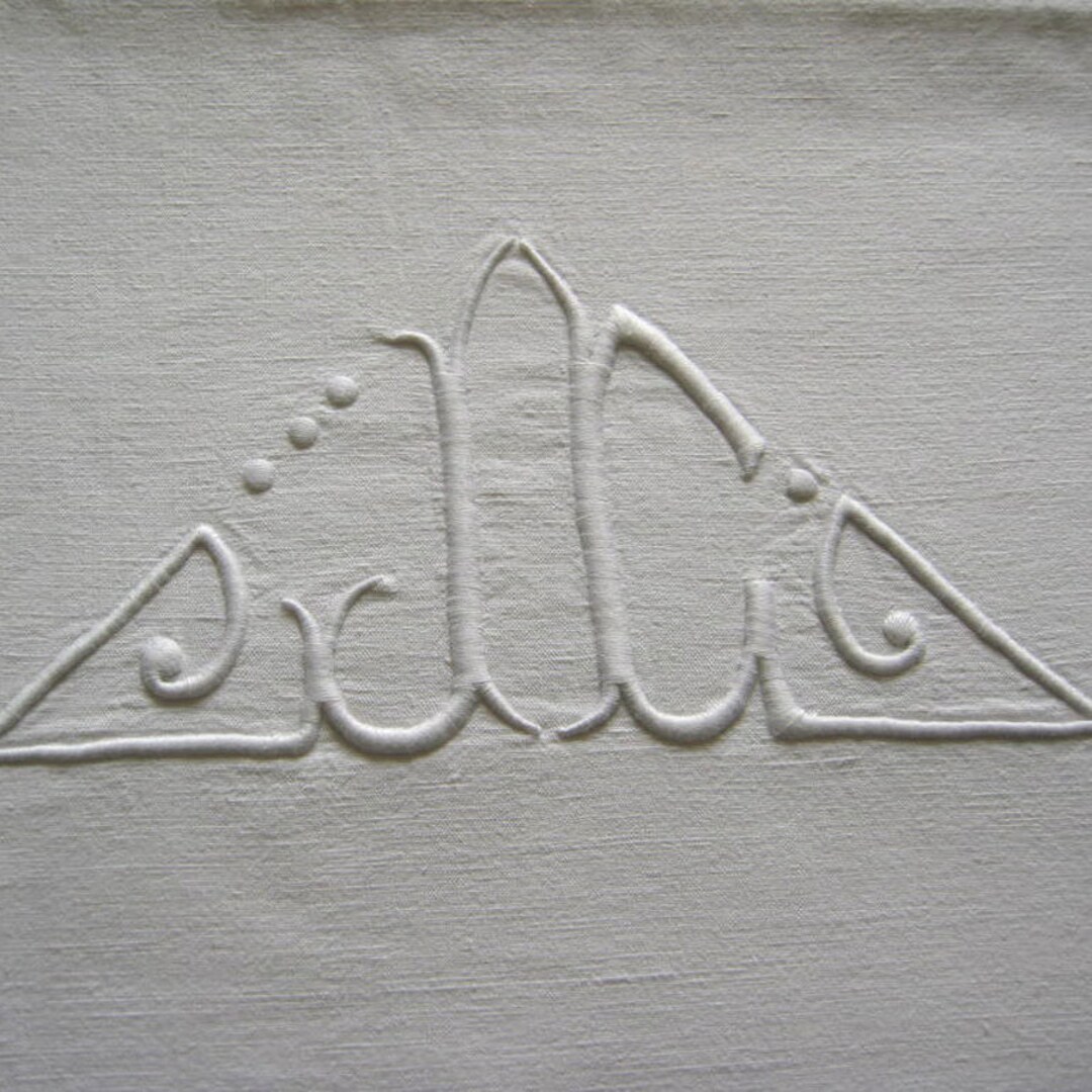Vintage Antique Art Nouveau Linen Wedding Bedspread/bedsheet With ...