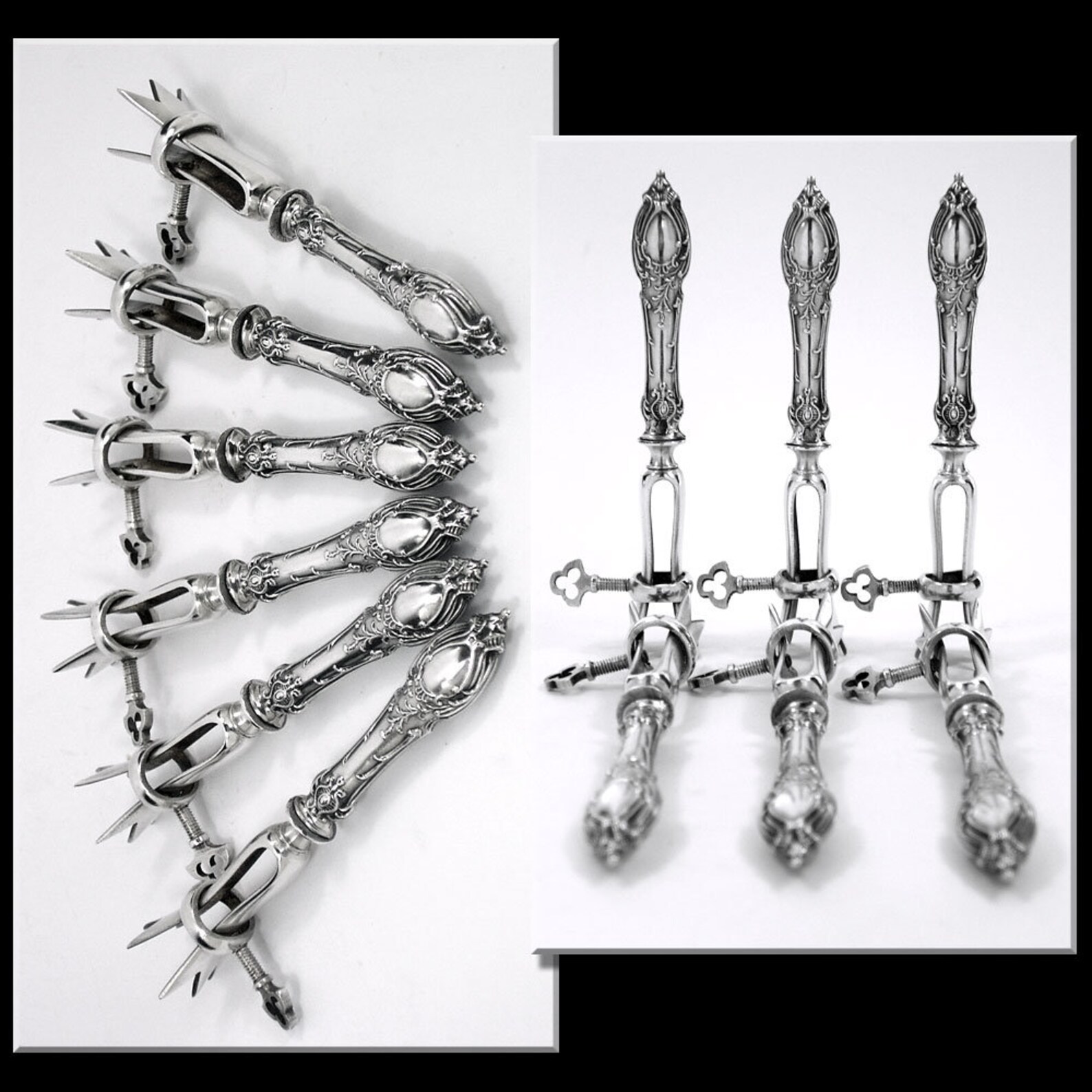 Vintage 6 Antique Art Nouveau Mini Bone Holders/leg Holders for Quail ...