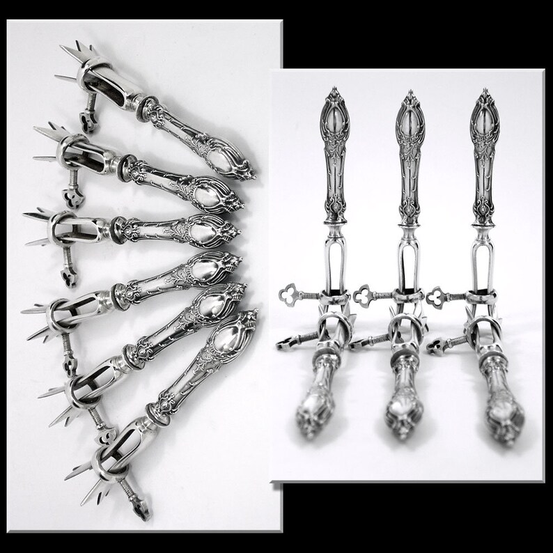 Vintage 6 Antique Art Nouveau Mini Bone Holders/leg Holders for Quail ...