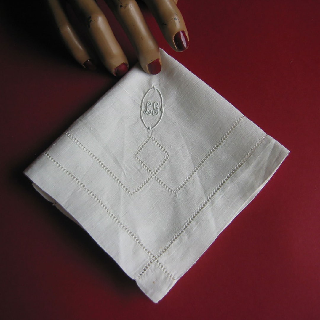 Vintage 1 Antique Art Nouveau Linen Wedding Handkerchief Tea Napkin ...