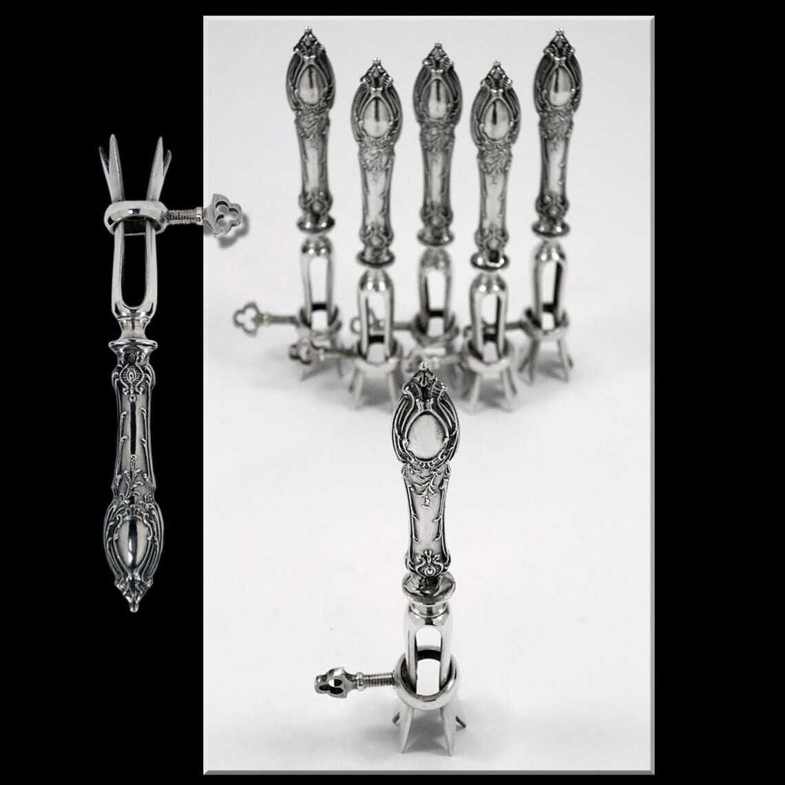 Vintage 6 Antique Art Nouveau Mini Bone Holders/leg Holders for Quail ...