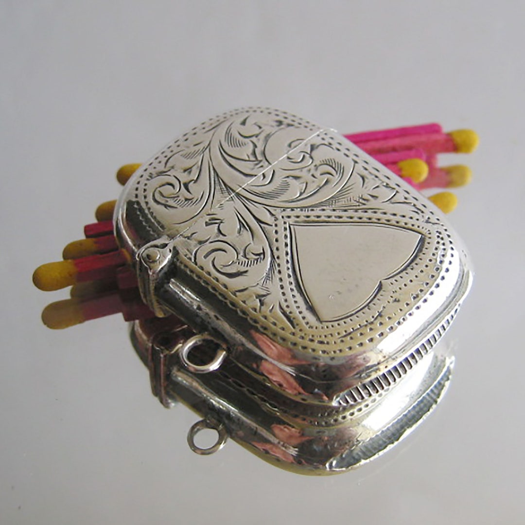 Vintage Antique Art Nouveau Sterling Silver Matchbox Pyrogène Vesta ...