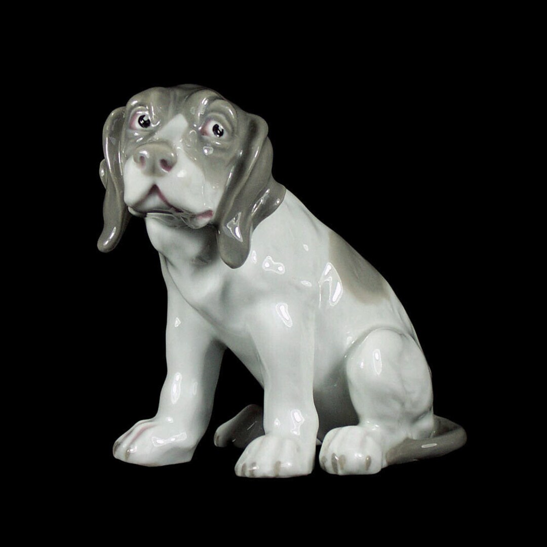 Vintage Antique Animal Figurine Statue of Small Dog a Beagle Puppy Made ...