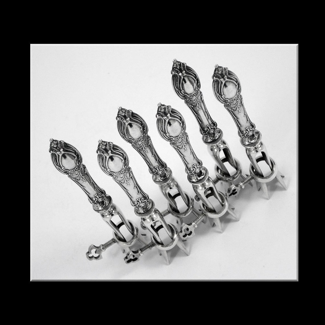 Vintage 6 Antique Art Nouveau Mini Bone Holders/leg Holders for Quail ...