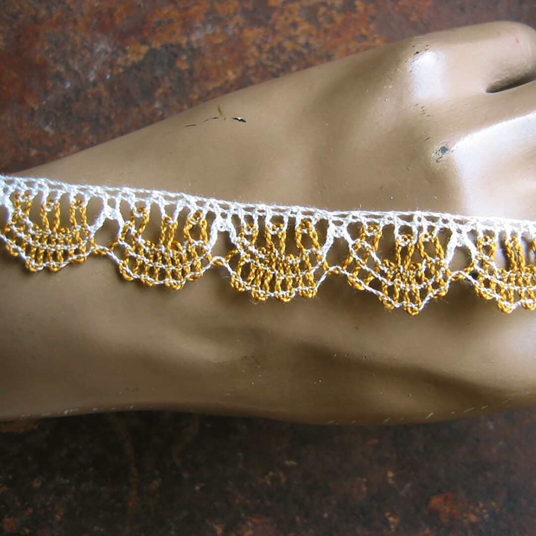 Vintageantique French Bobbin Lace Trimmings Scalloped Edge ...