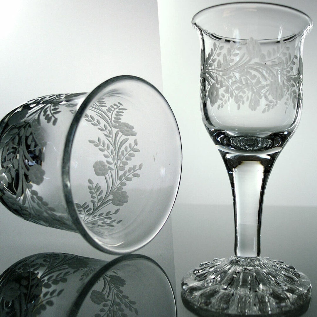 Vintage Antique Glass Goblet for Liqueur Schnapps Sherry Empire Style ...