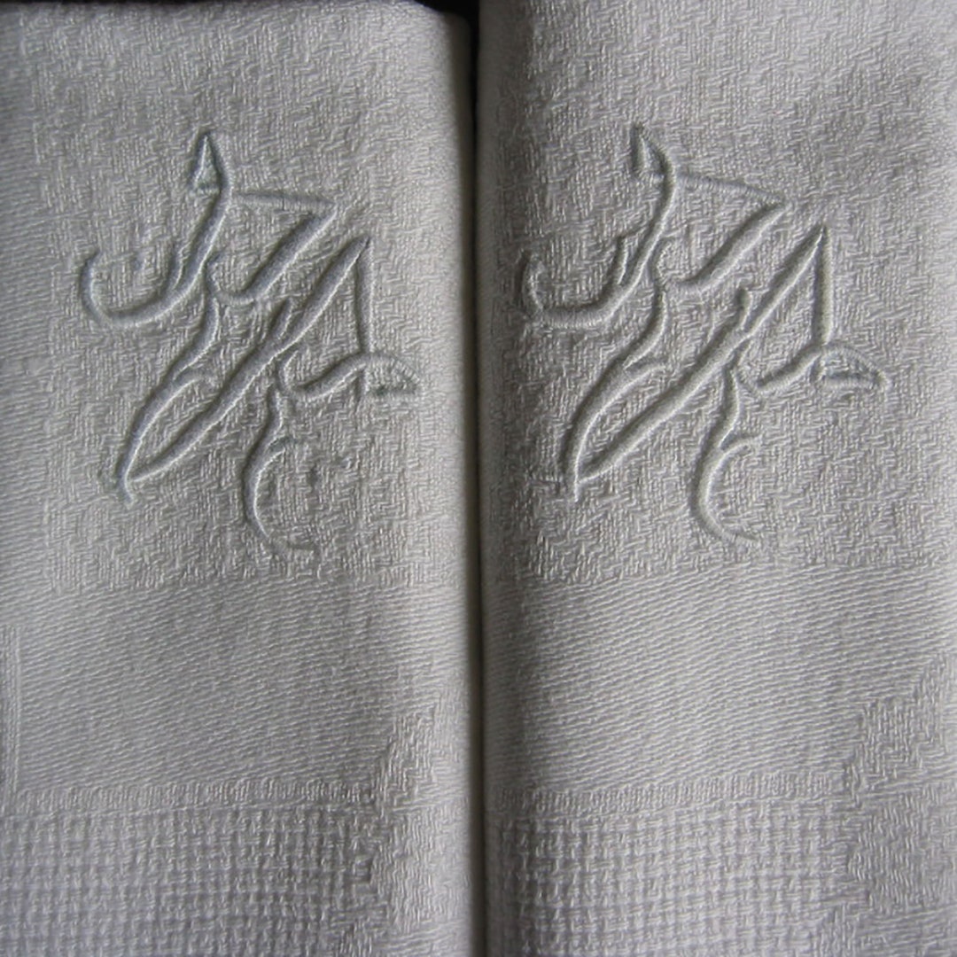 Vintage 6 Antique French Art Nouveau Linen Napkins With Dahliasrelief ...