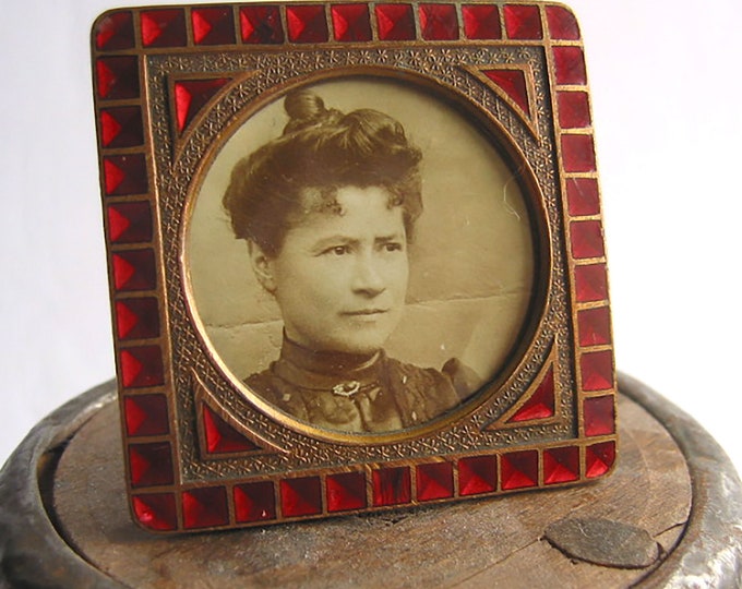 Vintage Antique Miniature Enamel Brass Art Nouveau Stand Frame Photo ...