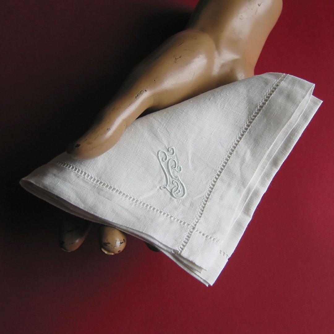 Vintage 1 Antique Art Nouveau Linen Wedding Handkerchief Tea Napkin ...