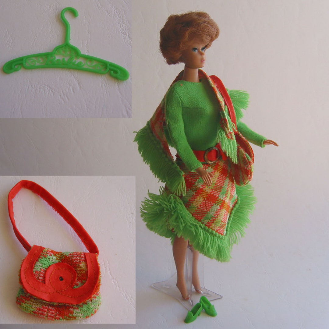 Vintage Original Barbie Outfit All About Plaid #3433 Dress With Belt ...