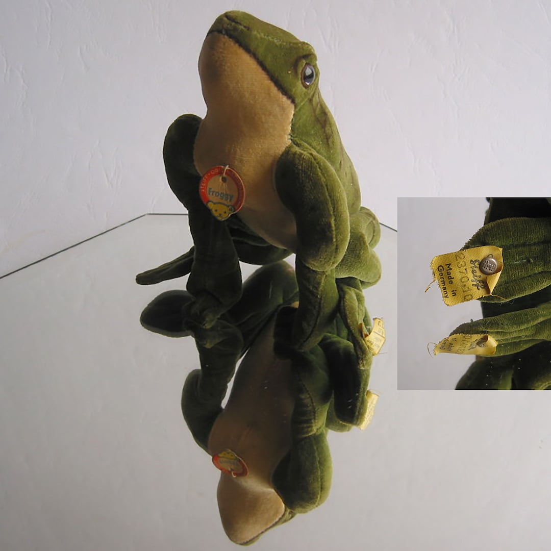 Vintage Antique Stuffed Toy Frog FROGGY by Steiff Brown Eyes Original ...