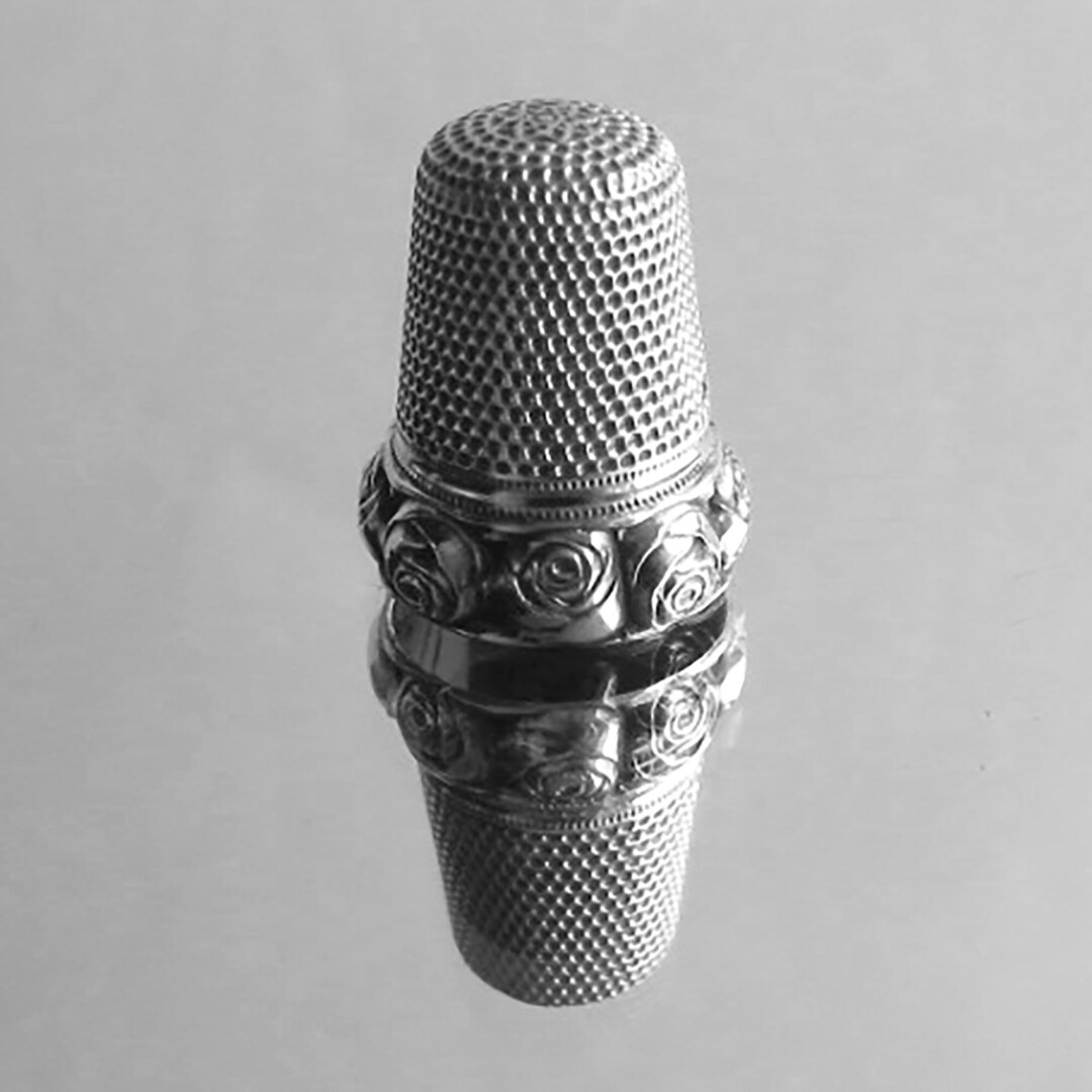 Vintage Antique Art Nouveau Silver Thimble With Hallmark 800 and Gold ...