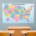 Dry Erase: USA Map With Removable State Names Huge Removable Wall ...