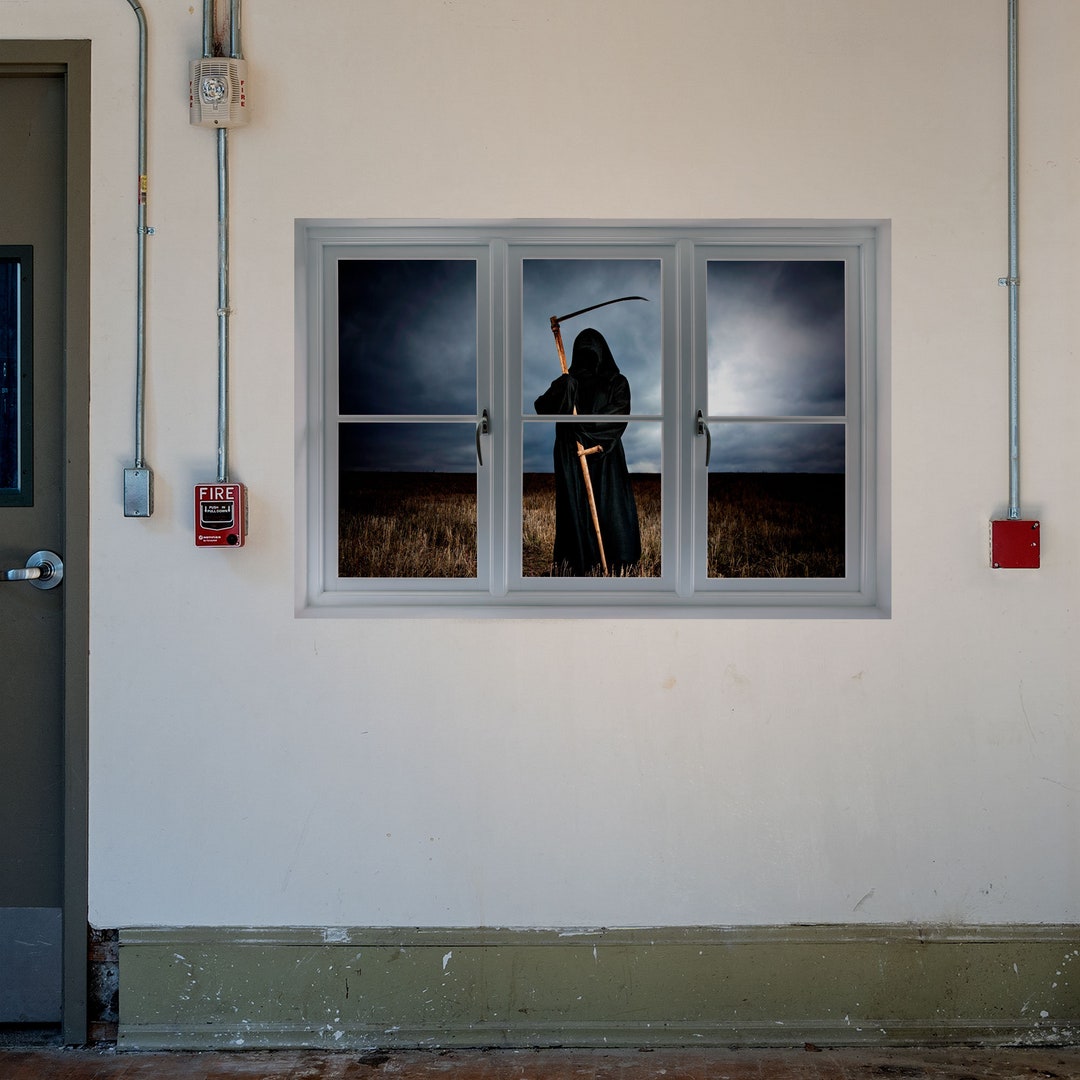 Instant Window: Grimm Reaper Giant Halloween Removable Wall Decal - Etsy