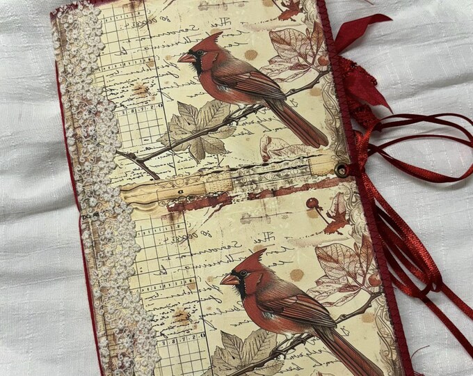 Red Journal - Softcover Junk Journal - Handmade Diary - Etsy