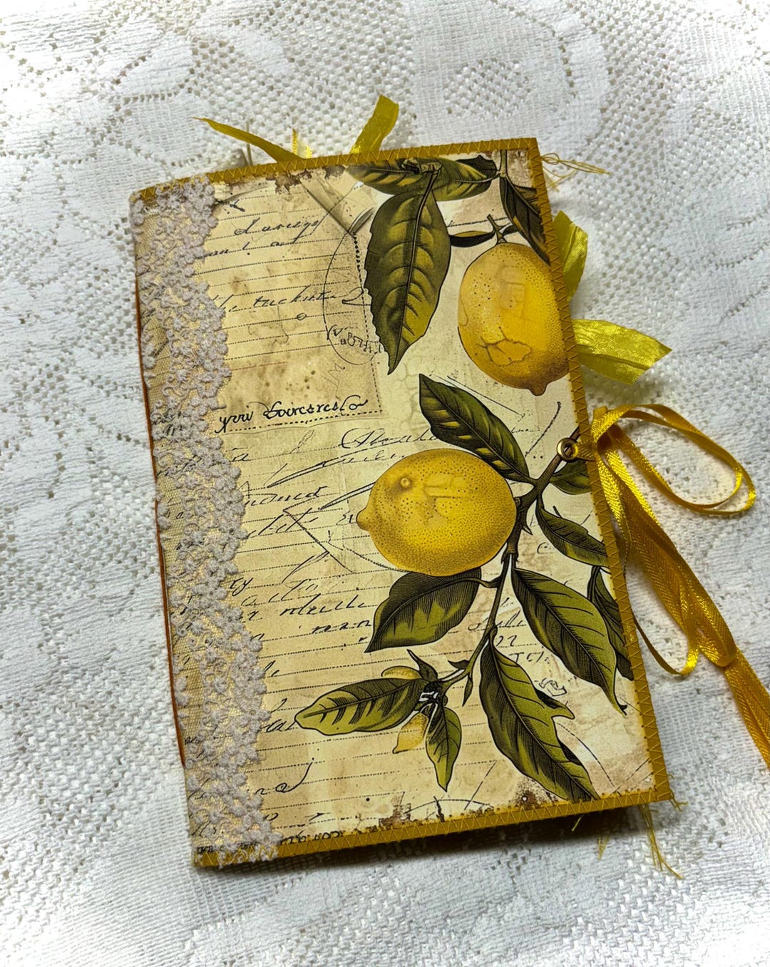 Yellow Journal - Softcover Junk Journal - Handmade Diary - Etsy