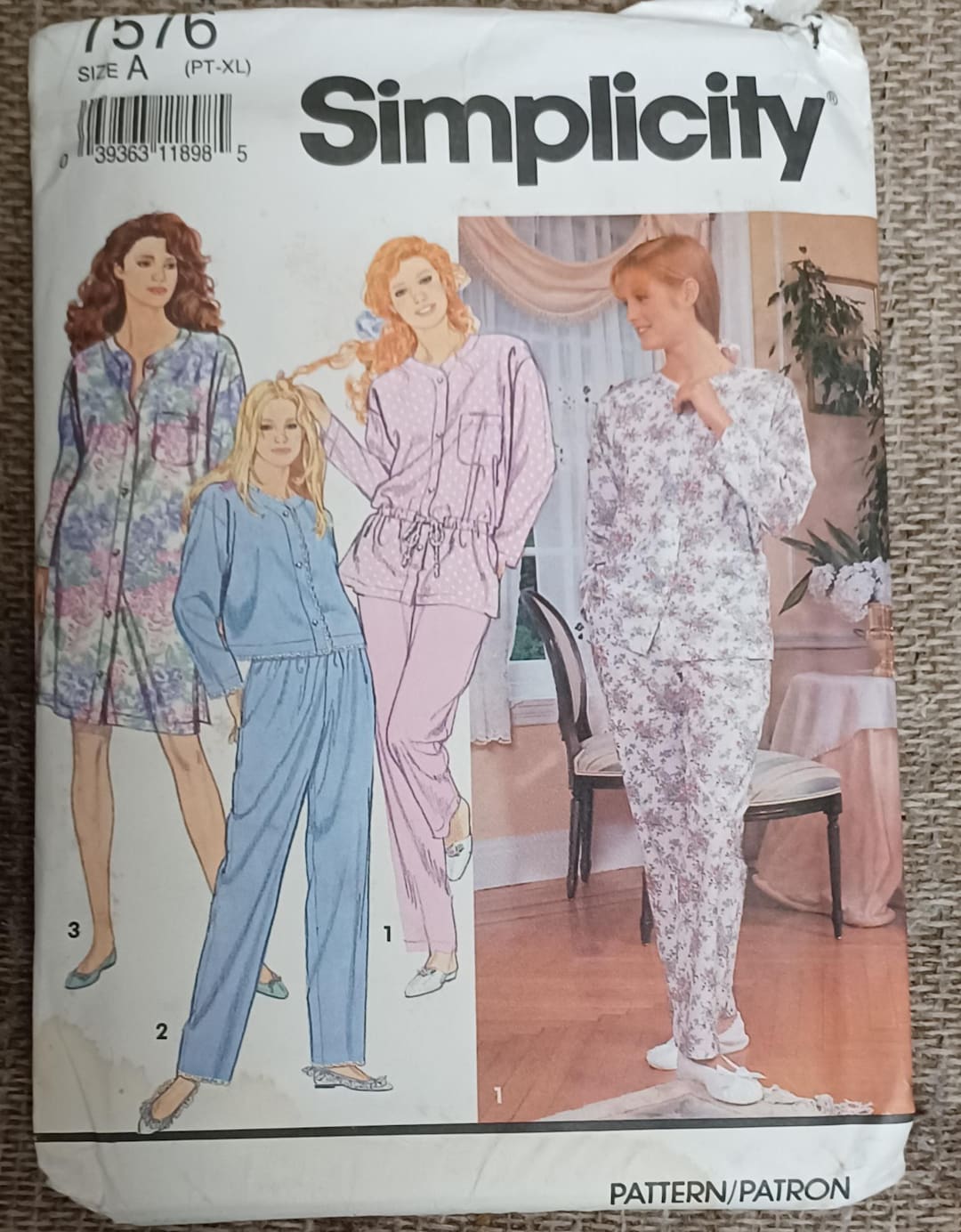1991 Simplicity Sewing Pattern 7576 Size PT-XL Nightshirt Pants Top ...