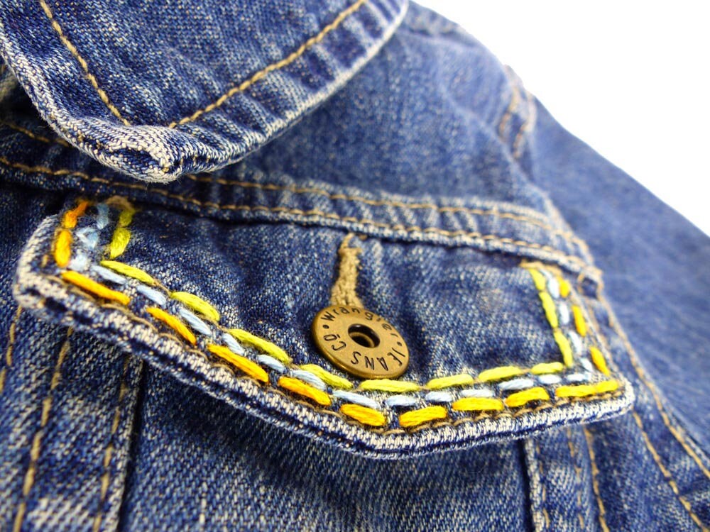 Hand Embroidered Little Alien Rocket Kid's, Boy or Girl, Denim Jean ...