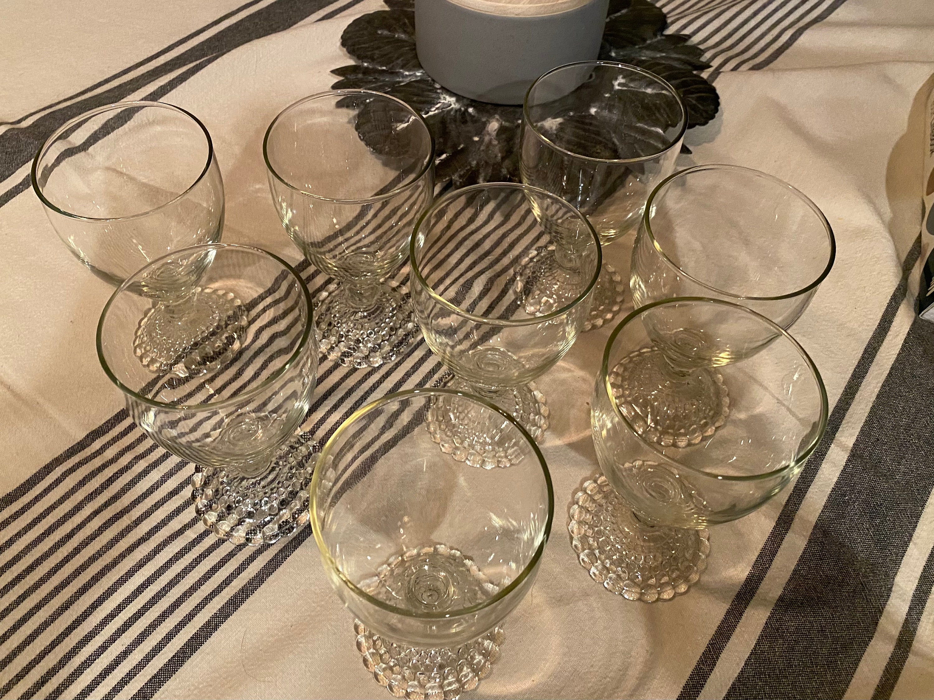 8 Clear Footed Water Goblets - Etsy