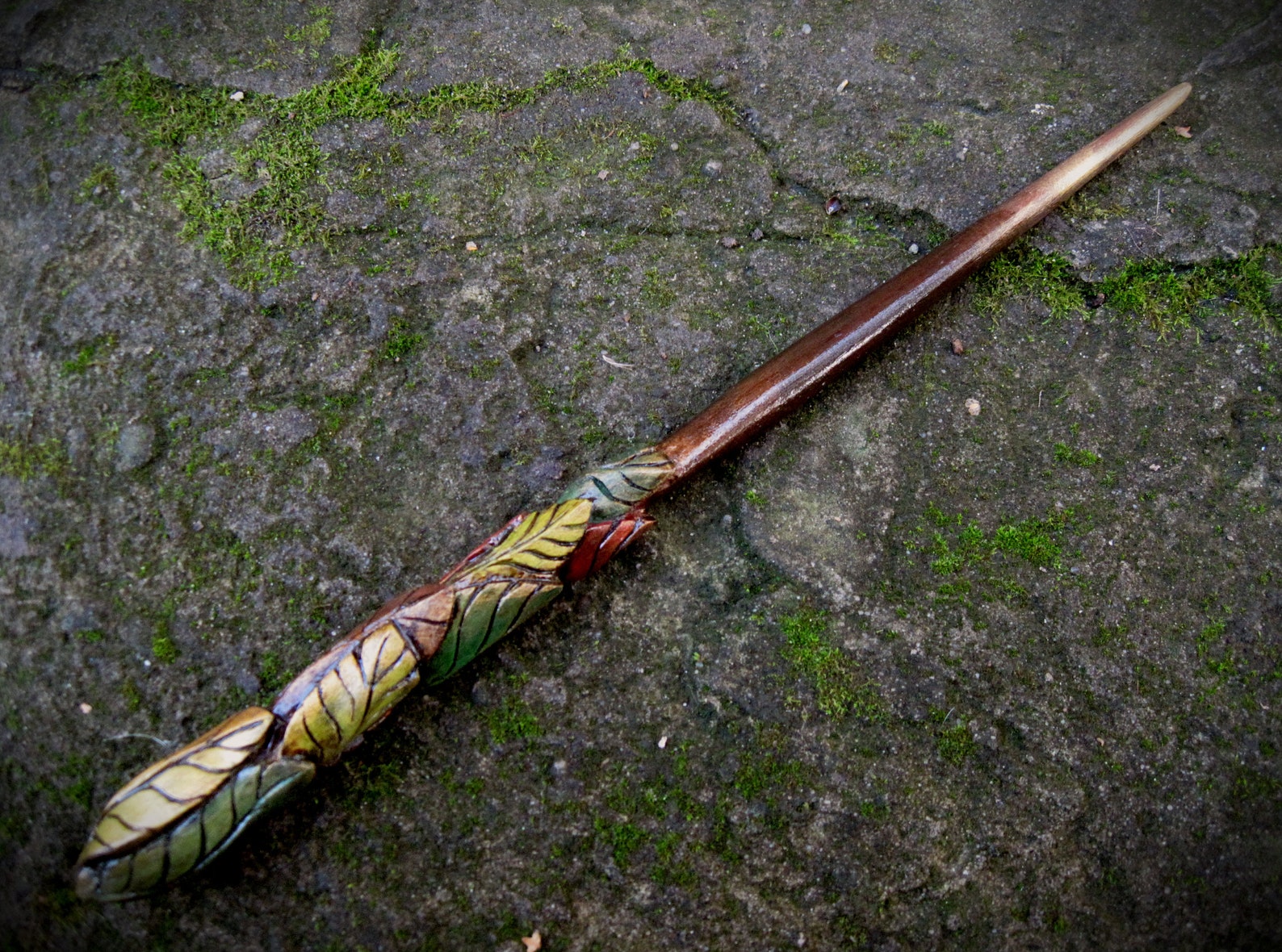 Magic Wand, Wizard Wand, Leaf Wand, Autumn Leaves, Red Wand - Etsy