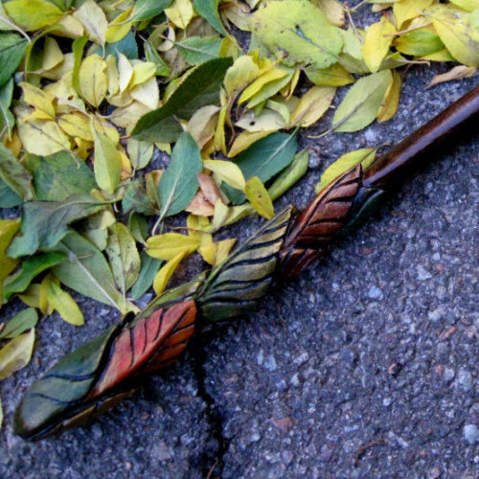 Magic Wand, Wizard Wand, Leaf Wand, Autumn Leaves, Red Wand - Etsy
