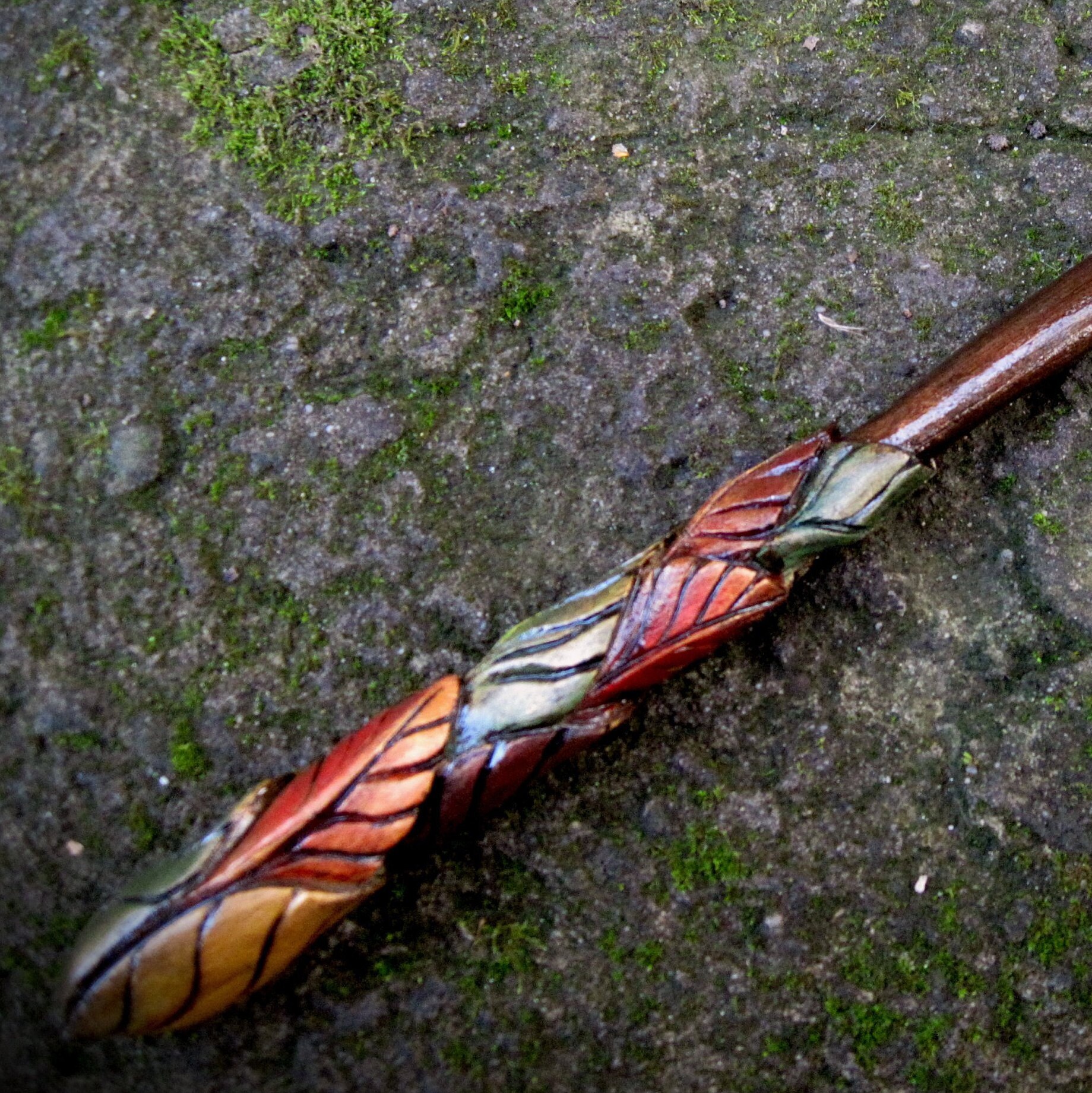 Magic Wand, Wizard Wand, Leaf Wand, Autumn Leaves, Red Wand - Etsy