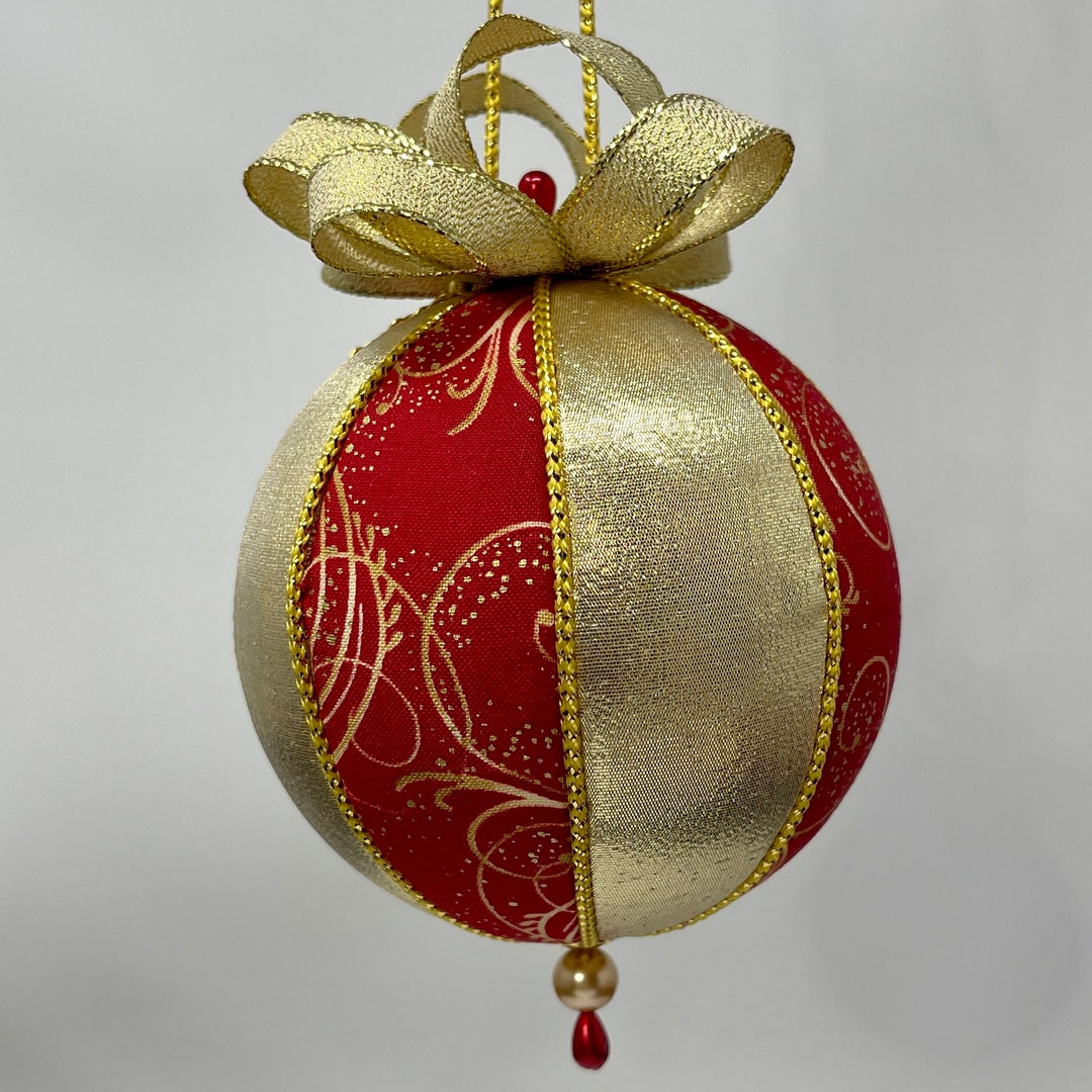 Diy KIT KK-184 Snowflake Flurry Red & Gold Kimekomi Ornament Kit ...