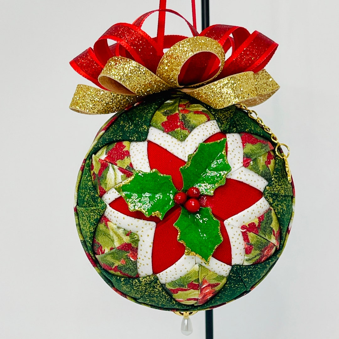 Diy KIT QK-195 Holly 6-pt Star 3" Foam Ball, Fabric, Ribbon ...