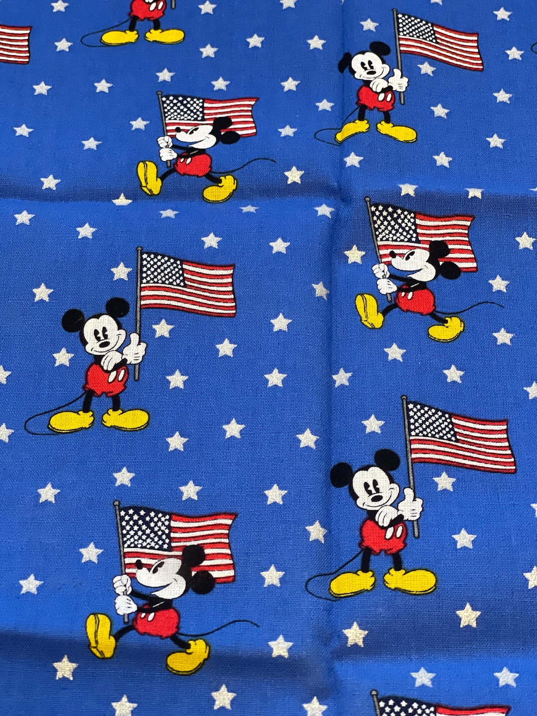 Mickey Mouse Flags Fat Quarter, Scrap Cut, 21x18 Plus Additional Uncut ...