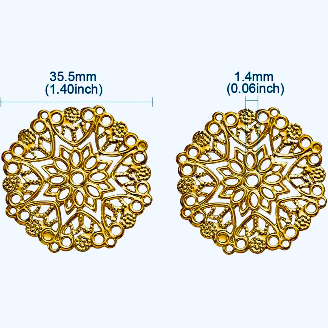 Large Filigree Angel Halo 10/pk 35.5mmx.07mm Thick Flower Wrap Pendant ...